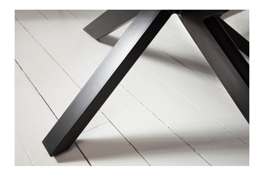 Table à manger de 180 /200 cm en bois massif pied mikado design industriel